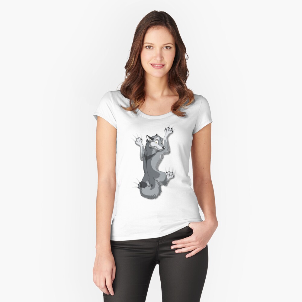 "Clinging Gray Wolf" Sticker for Sale by Idess | Redbubble
