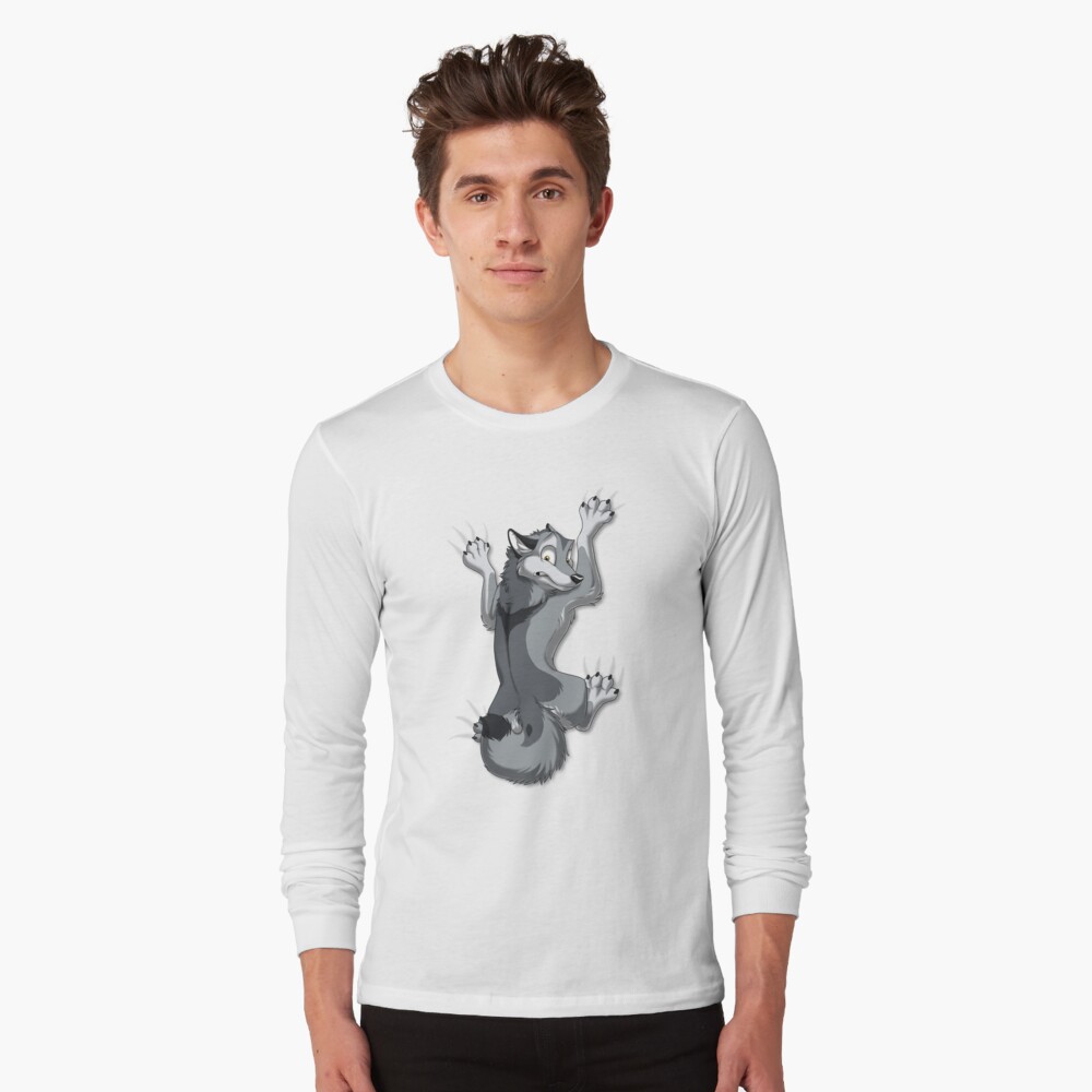 "Clinging Gray Wolf" Sticker for Sale by Idess | Redbubble
