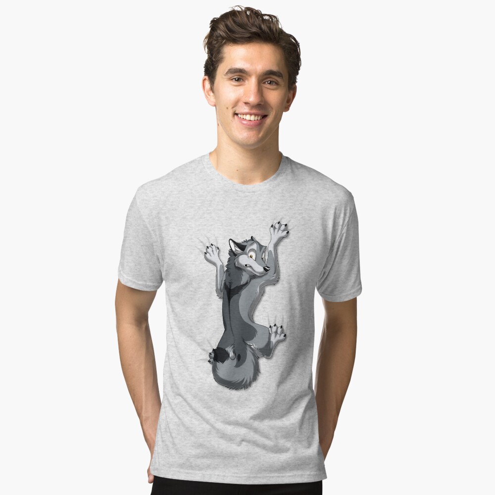 "Clinging Gray Wolf" Sticker for Sale by Idess | Redbubble