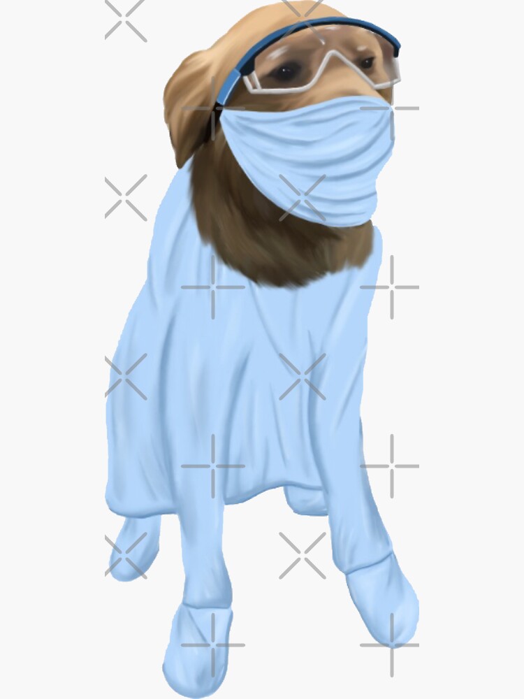 "PPE Puppy" Sticker by radiantdark | Redbubble