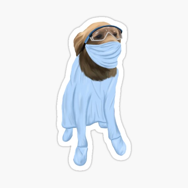 "PPE Puppy" Sticker by radiantdark | Redbubble