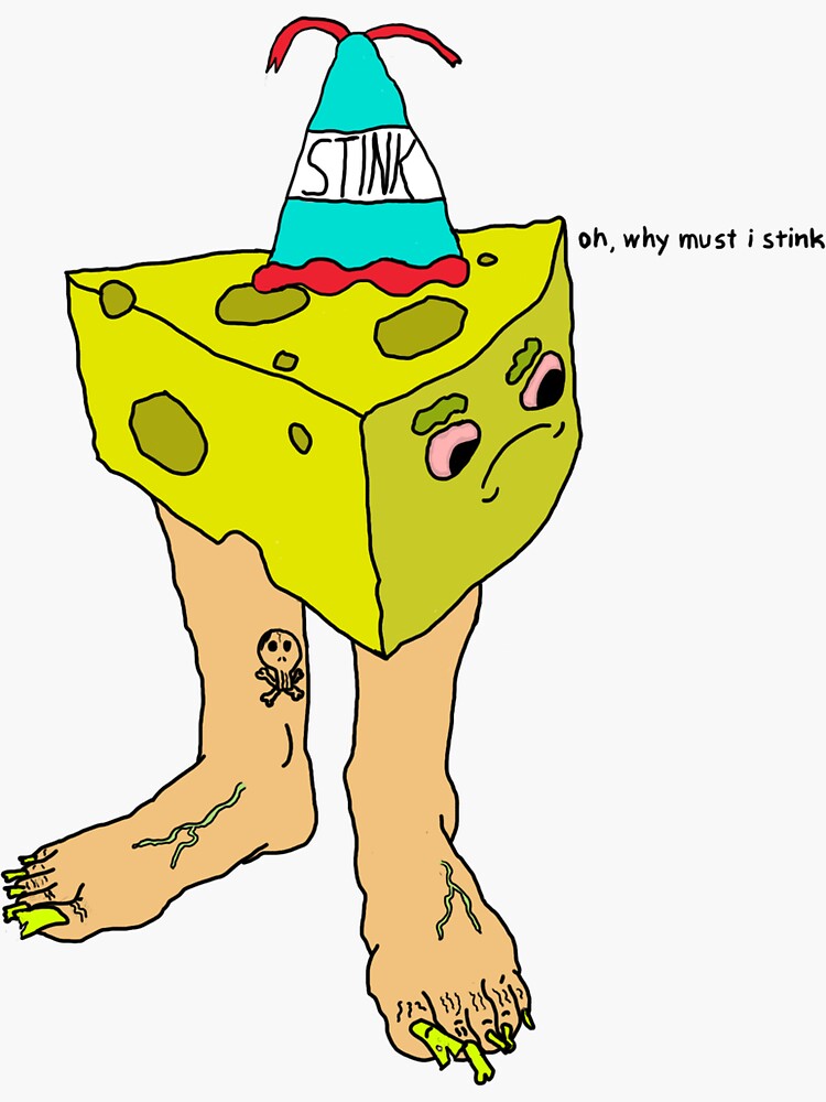 "stinky cheese" Sticker by PoopyDoodles | Redbubble