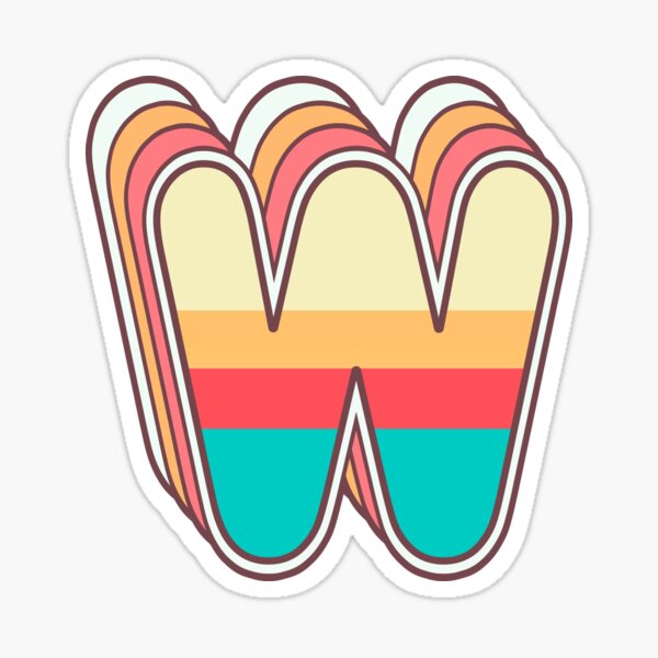 "Retro W" Sticker for Sale by OkihanaShop | Redbubble