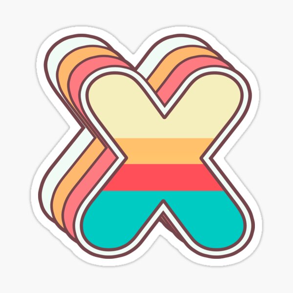"Retro X" Sticker by OkihanaShop | Redbubble