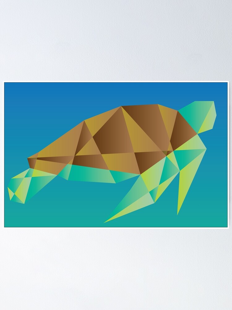 "Sea Turtle Poly Art Illustration" Poster for Sale by KsDesignandArt ...