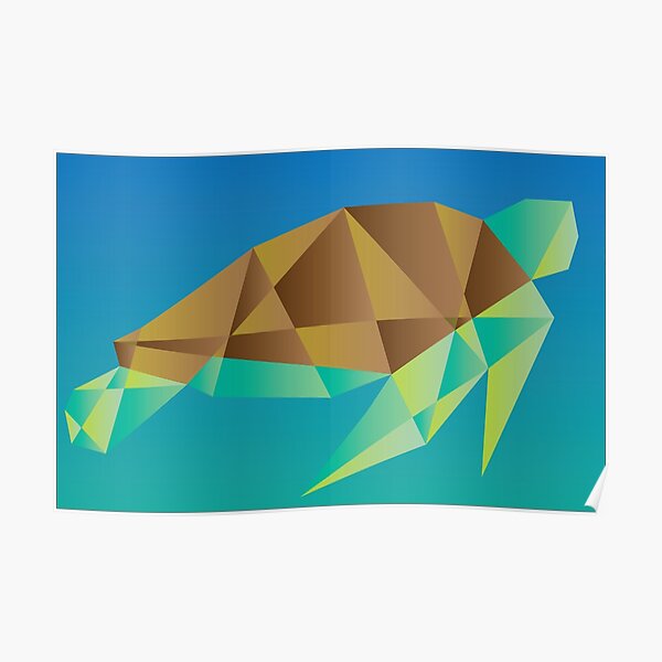 "Sea Turtle Poly Art Illustration" Poster for Sale by KsDesignandArt ...