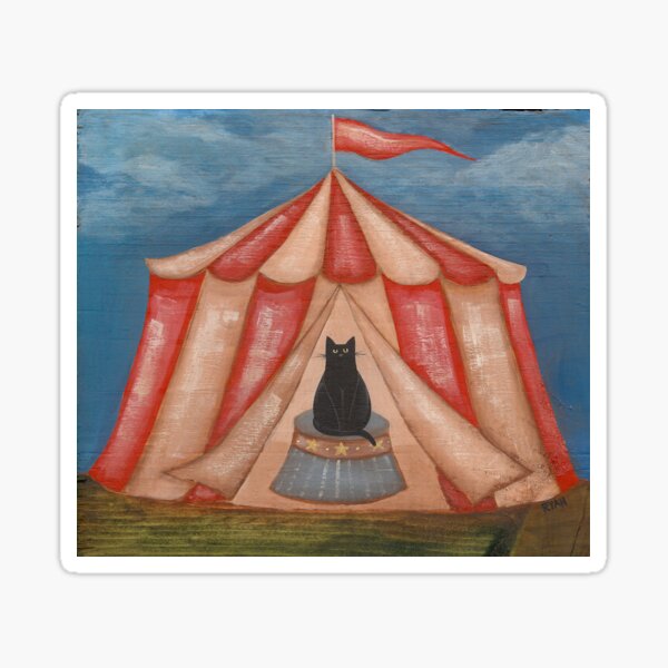 "Basil the Circus Cat" Sticker for Sale by kilkennycat | Redbubble