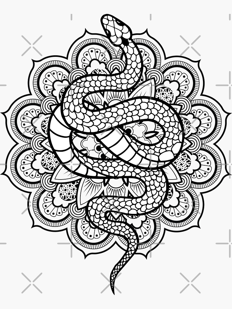 "Snakes mandala." Sticker for Sale by emphatic | Redbubble