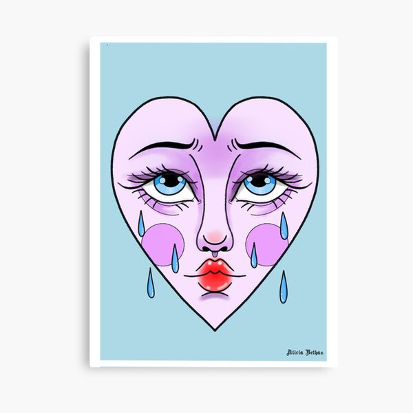 Crying Heart Canvas Prints | Redbubble