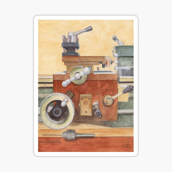 "The Lathe" Sticker for Sale by powersfineart | Redbubble