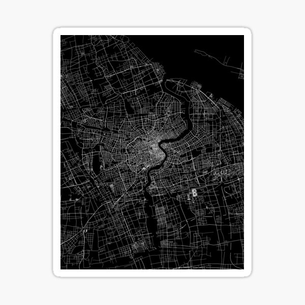 "Shanghai map China" Sticker by linelinelines | Redbubble