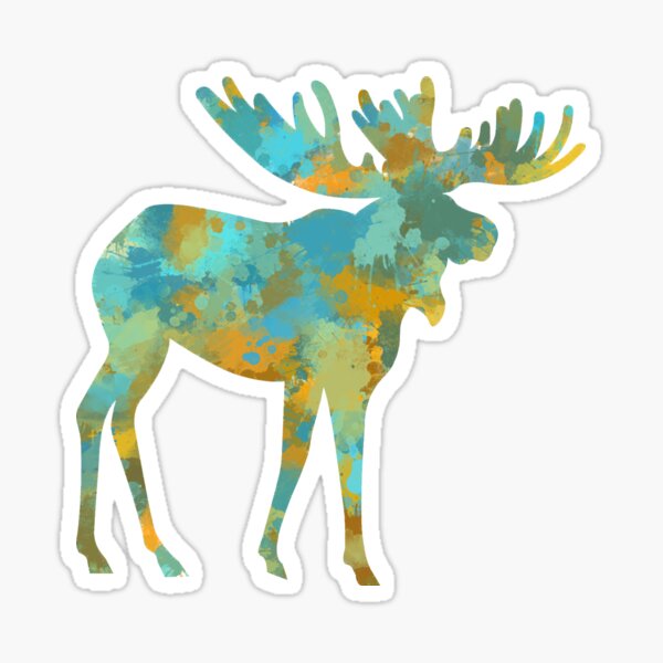 "Moose Watercolor Art" Sticker for Sale by rollosphotos | Redbubble