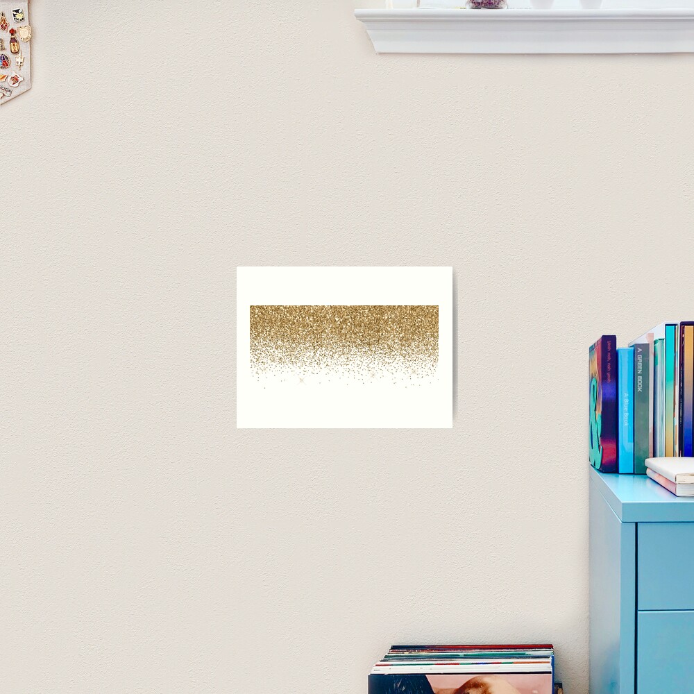 " Yellow Gold Sparkle Glitter Fading Border Ombre" Art Print for Sale ...