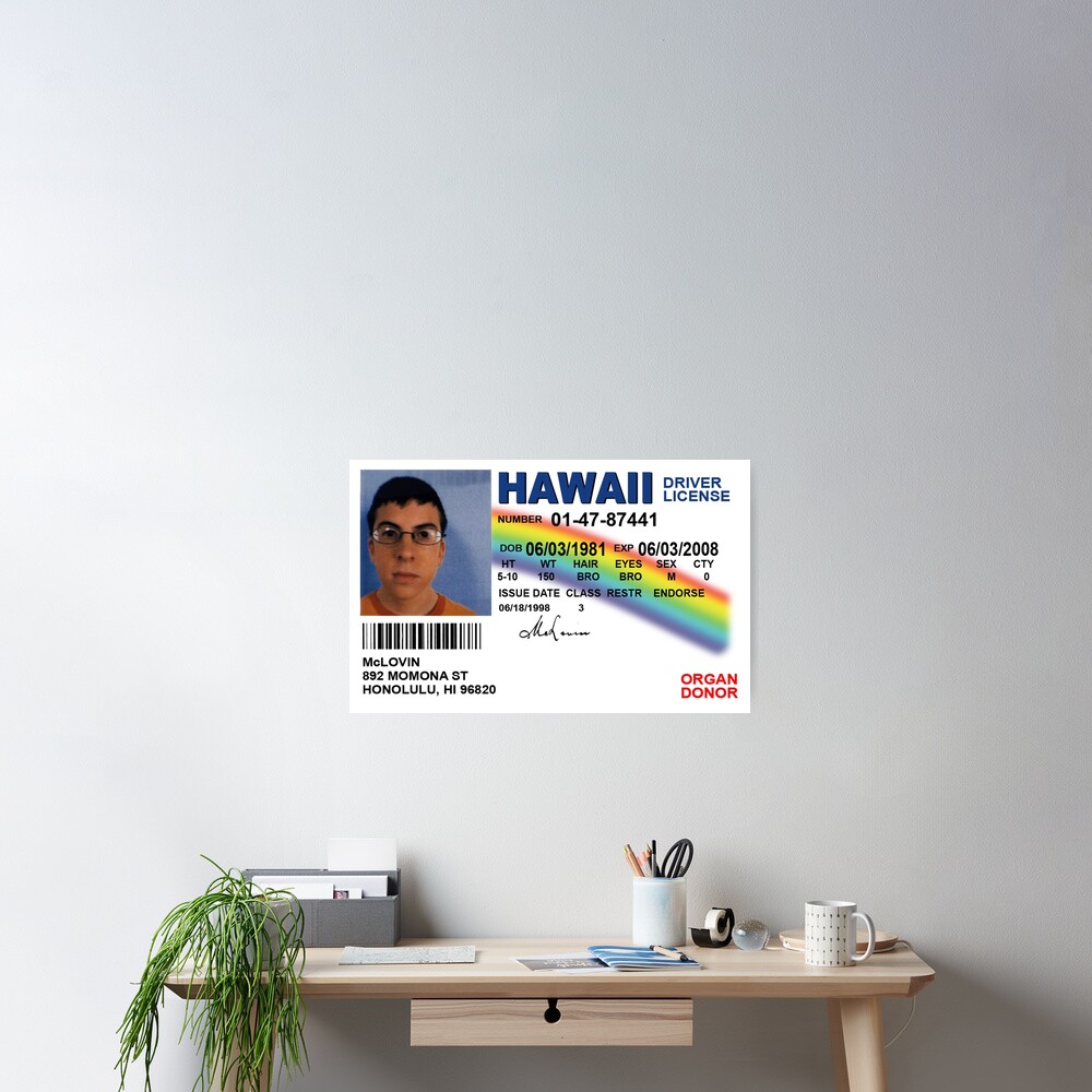 "Superbad Fake ID License" Poster for Sale by BlurClothingUK | Redbubble