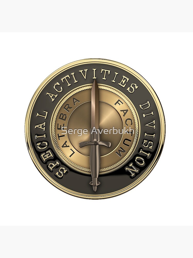 "CIA Special Activities Division - SAD Emblem over White Leather" Pin ...