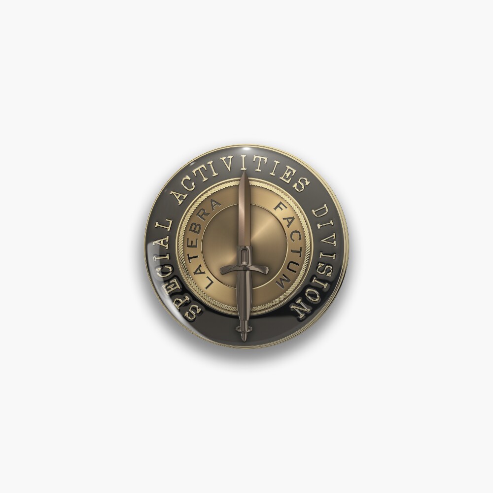 "CIA Special Activities Division - SAD Emblem over White Leather" Pin ...
