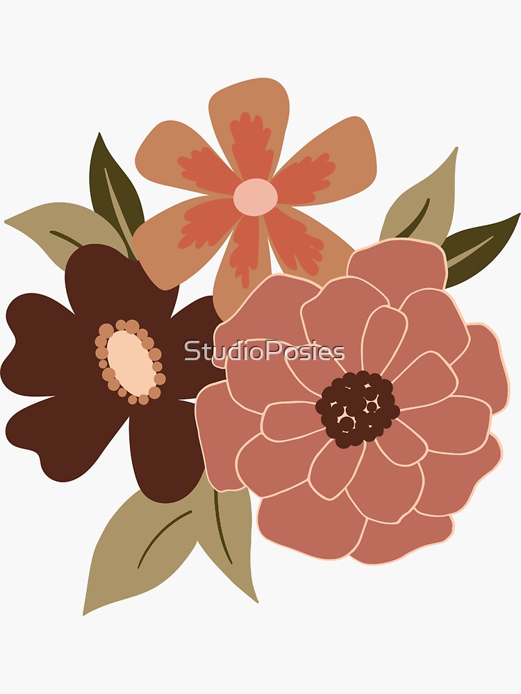 "Viney Floral Motif 3" Sticker by StudioPosies | Redbubble
