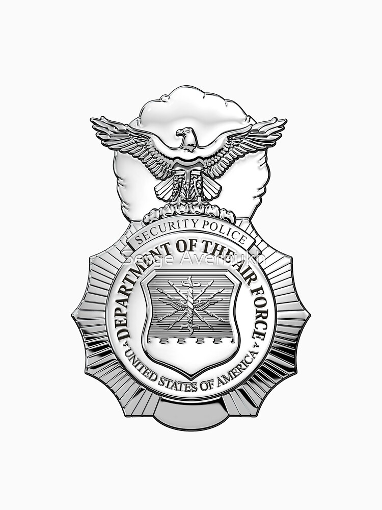 "U.S. Air Force Security Forces - SECFOR Badge over White Leather" T ...
