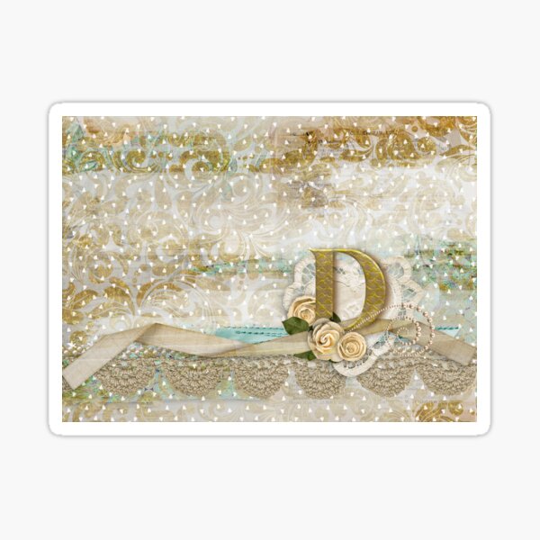 "Elegant Floral Letter D Monogram" Sticker for Sale by ArtsyNames ...