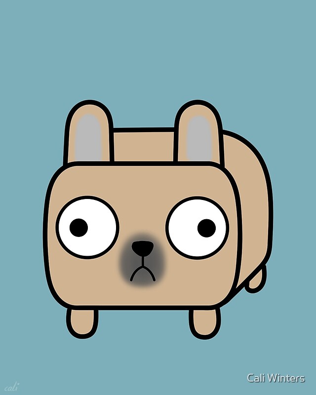 "French Bulldog Loaf - Fawn Frenchie" by Cali Draws Things | Redbubble