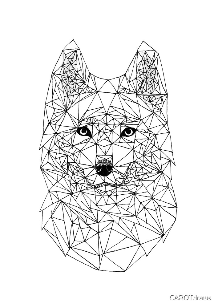 "Geometry wolf" by CAROTdraws | Redbubble