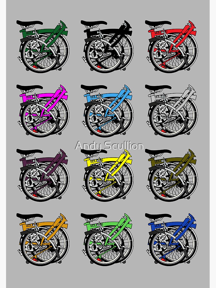 "Brompton Bicycle Folded" Poster by AndyScullion | Redbubble