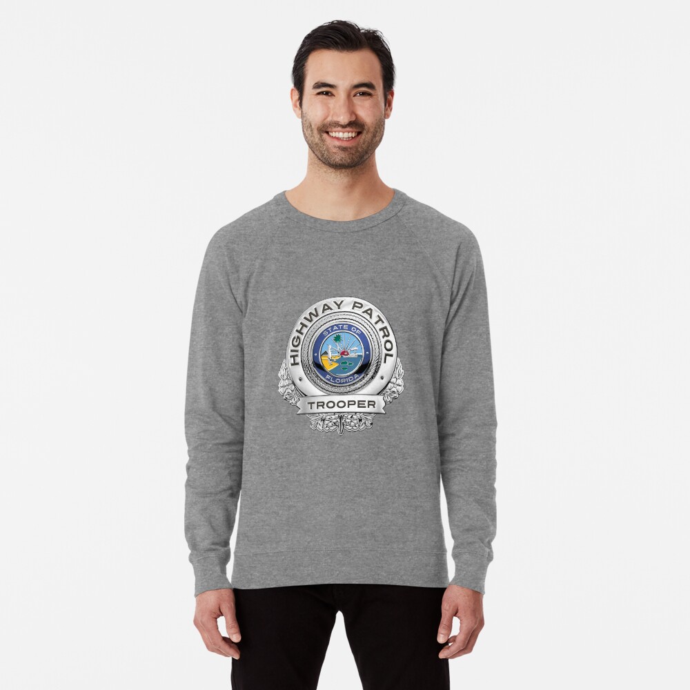 "Florida Highway Patrol - FHP Trooper Badge over White Leather" Sticker ...