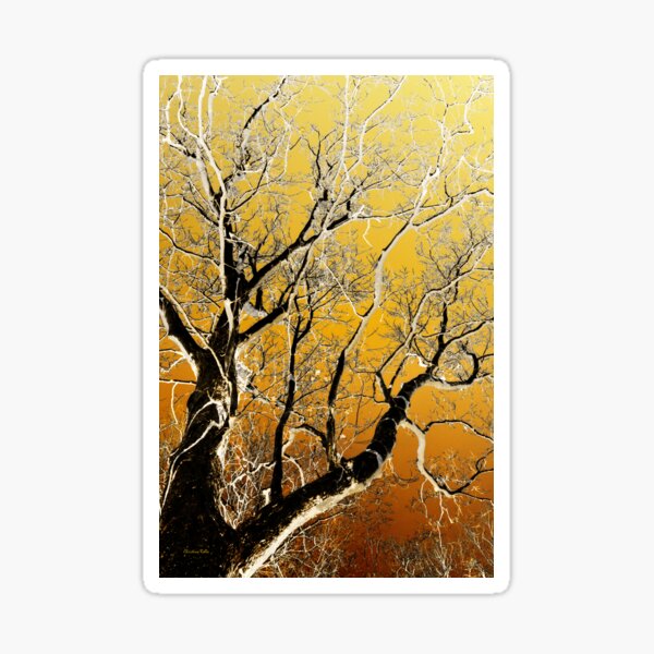 "Gold Abstract Tree" Sticker for Sale by rollosphotos | Redbubble