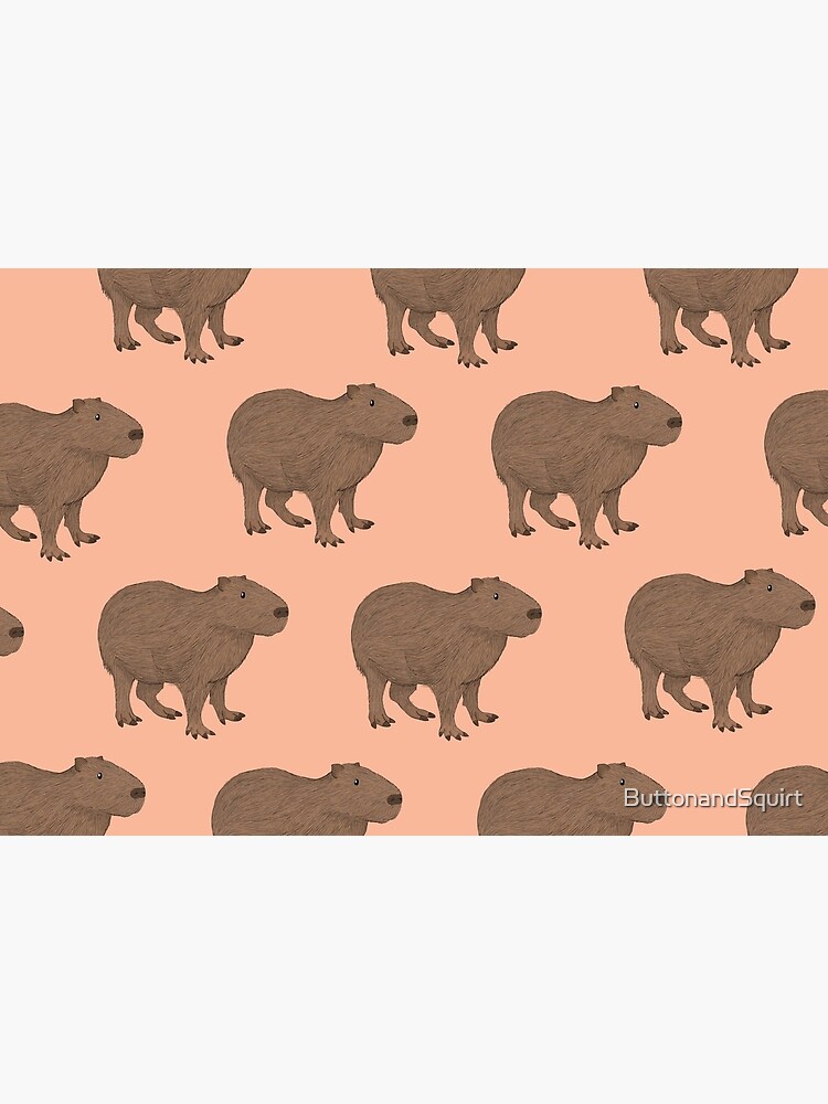 "Capybara on Peach " Mask for Sale by ButtonandSquirt | Redbubble