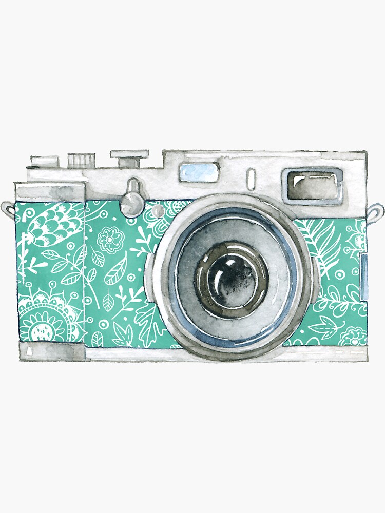 "Turquoise Camera" Sticker for Sale by geekygangster | Redbubble