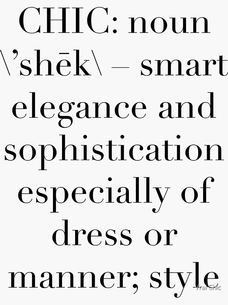 "Definition of Chic (Serif) - Hipster/Trendy/Tumblr Typography" Sticker ...