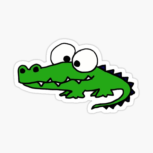 "Funky Goofy Alligator Cartoon" Sticker for Sale by naturesfancy ...