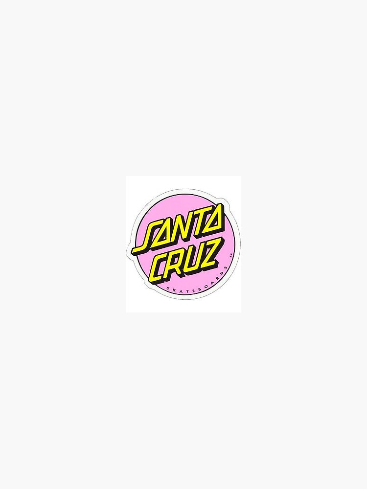 "Santa Cruz Pink Sticker" Sticker for Sale by chloerollins | Redbubble