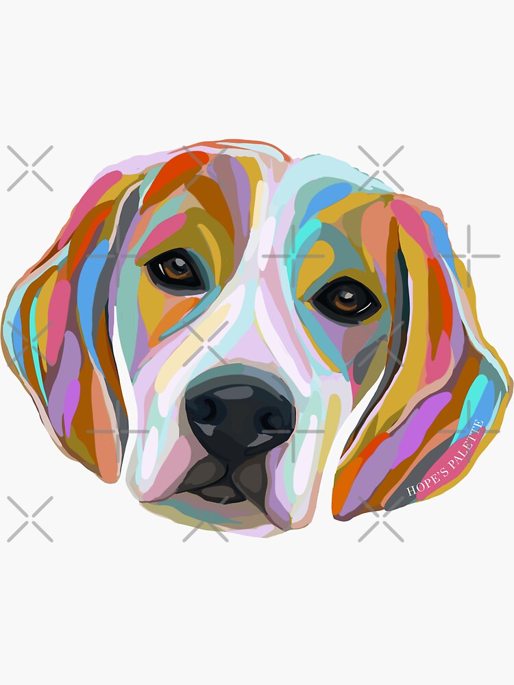 "Abstract beagle sticker" Sticker for Sale by HopesPalette | Redbubble