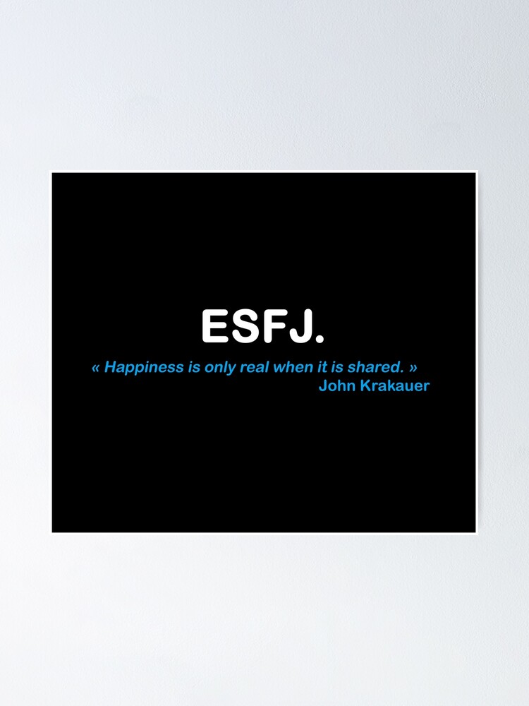 Póster «ESFJ - MBTI Personalidad Cita Psicología» de hgk92 | Redbubble