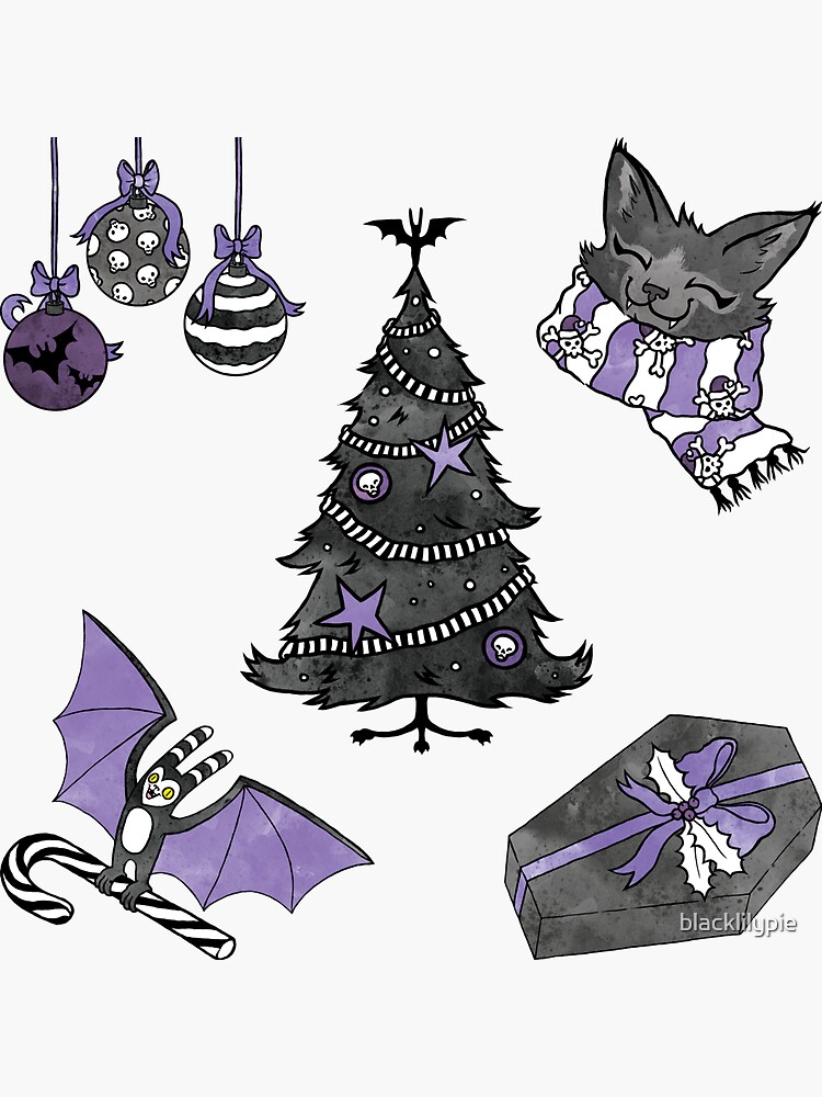 "Spooky Christmas 2" Sticker for Sale by blacklilypie | Redbubble