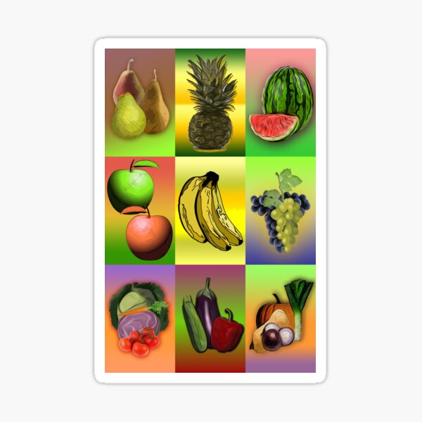 "The Fruit Shop Graphic" Sticker by cradox | Redbubble