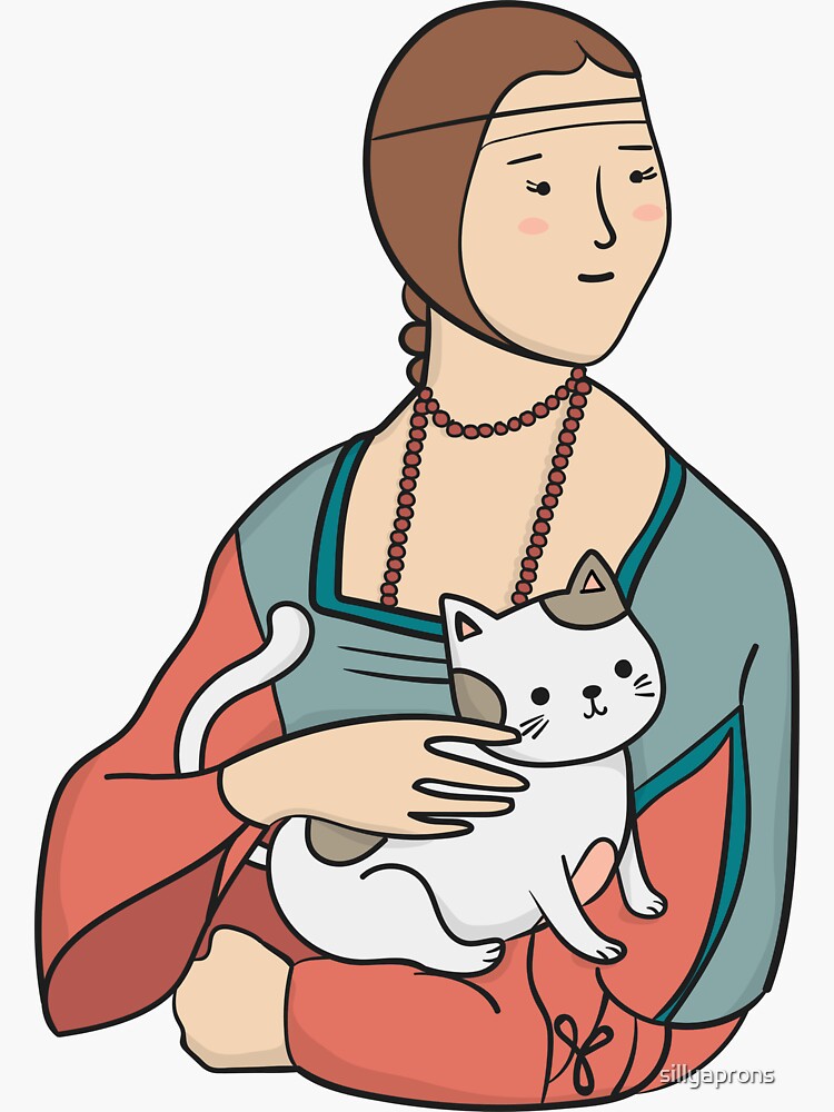 "Happy Cat Lady Mask" Sticker for Sale by sillyaprons | Redbubble