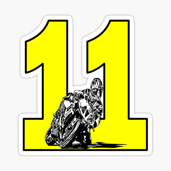 "Number 11 and a moto - eleven" Sticker for Sale by AllShirts21 | Redbubble