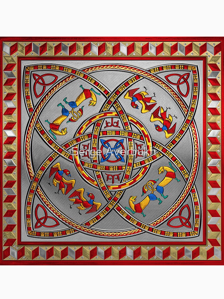 "Sacred Celtic Dara Knot Cross with Triquetras Lions and Eagles" T ...