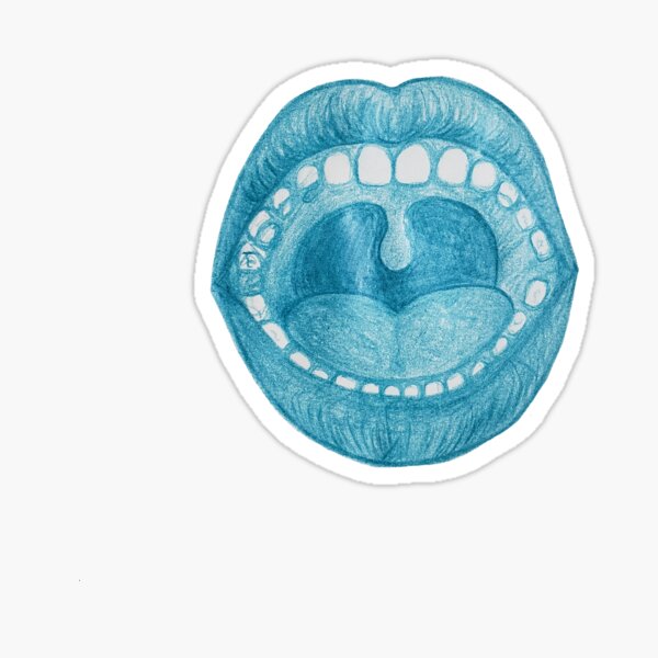 "Blue open mouth" Sticker by NewtElliot | Redbubble