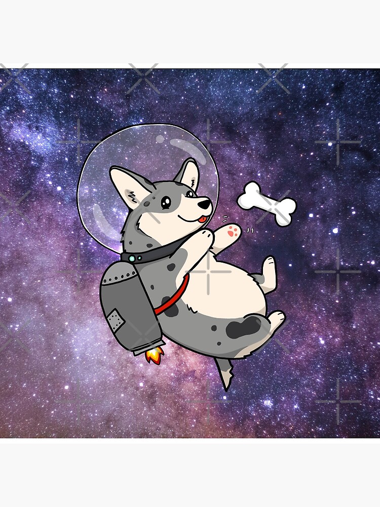 "cardigan blue merle space corgi with jetpack " Pin for Sale by ...