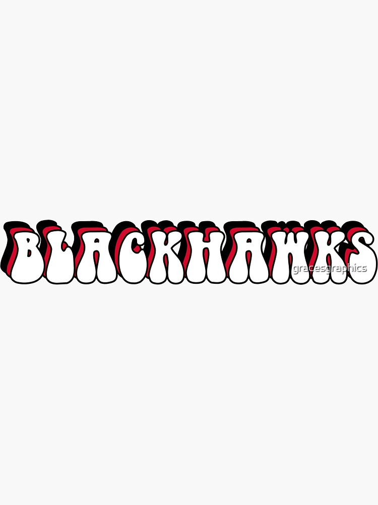 "Chicago Blackhawks Three Color Bubble Letter" Sticker for Sale by ...
