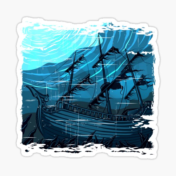 "Sunken Pirate Ship" Sticker by MedievalWear | Redbubble
