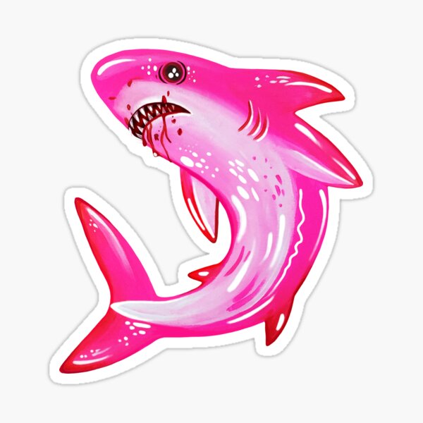 "Pink Shark" Sticker by cloudsover31 | Redbubble