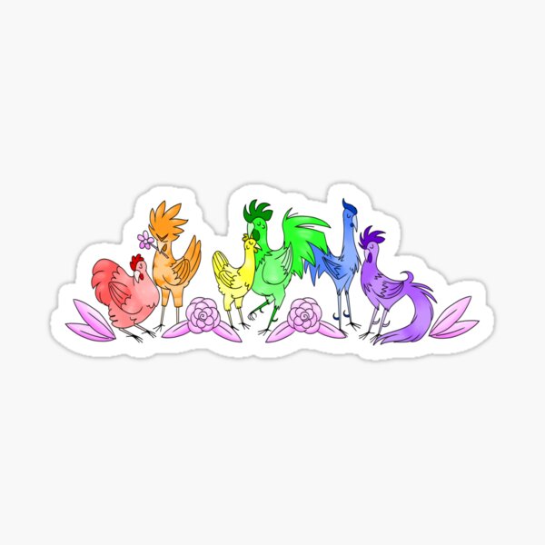 "Rainbow Chickens" Sticker for Sale by cornflakes302 | Redbubble