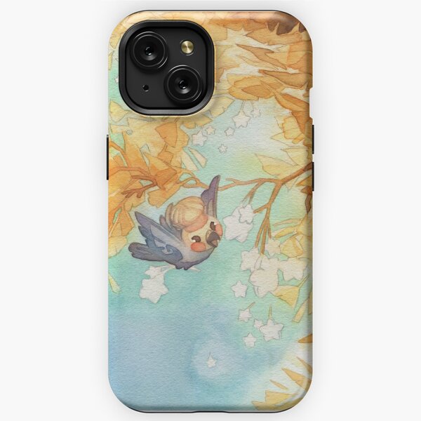 "Ginkgo Leaves Cockatiel Birb in Watercolor" iPhone Case for Sale by ...