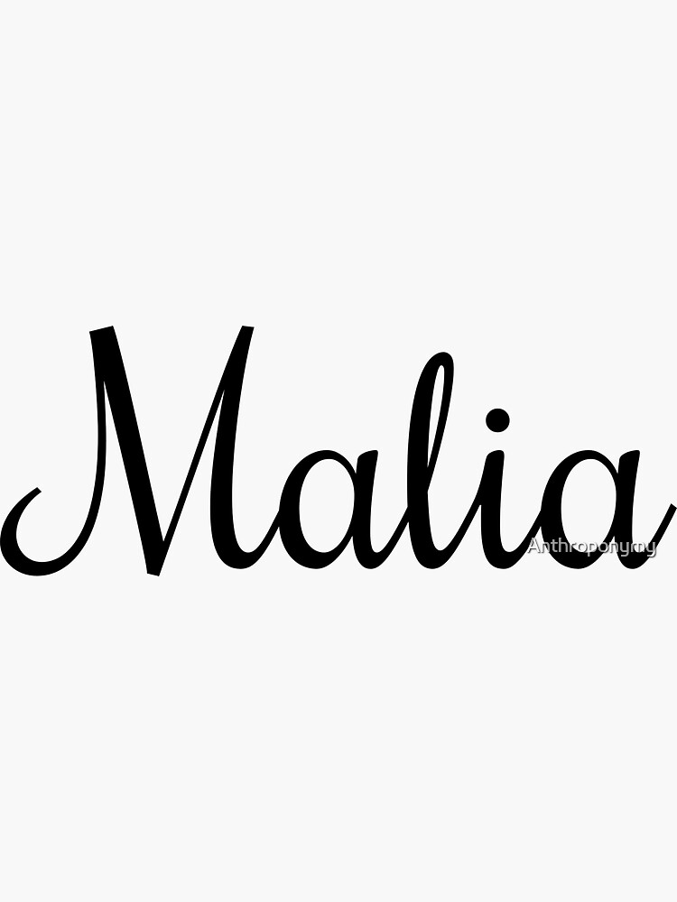 "Malia" Sticker for Sale by Anthroponymy | Redbubble