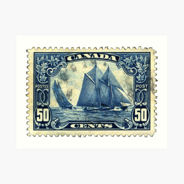 "Bluenose Postage Stamp - Sailing Ship - Canada" Art Print by dlichota ...