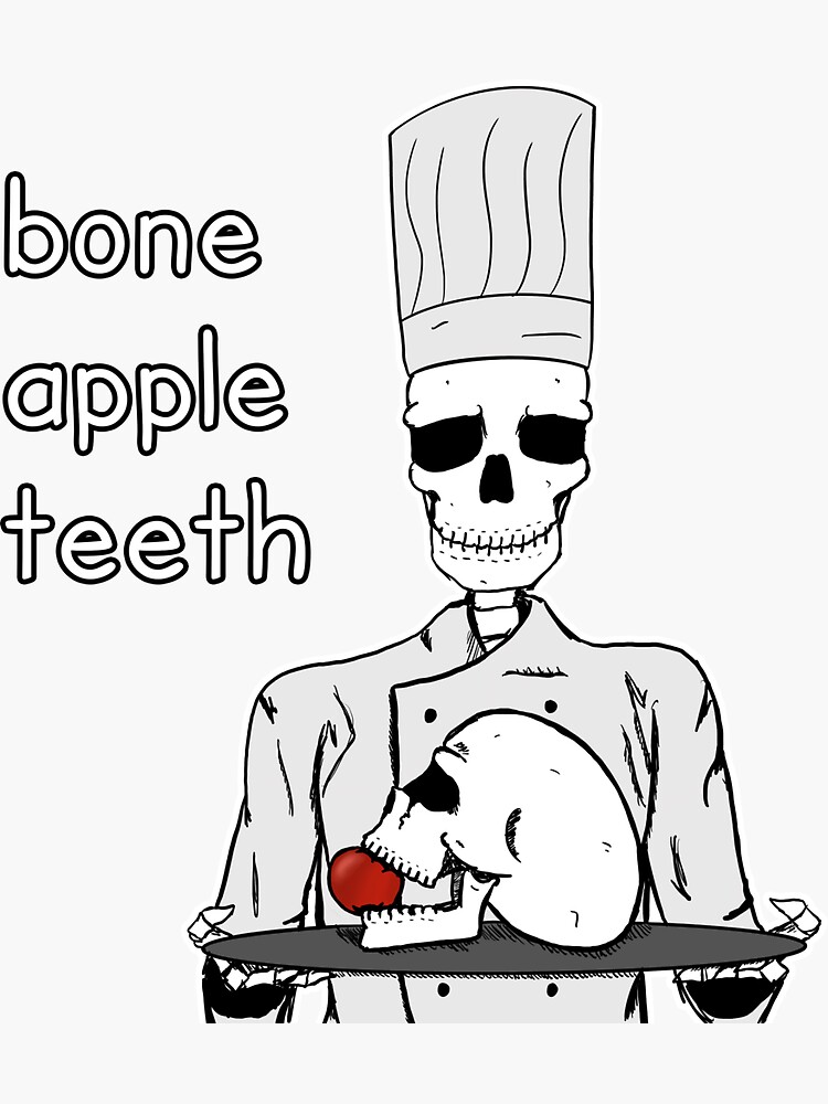 "Bone Apple Teeth" Sticker by notbrandoon | Redbubble